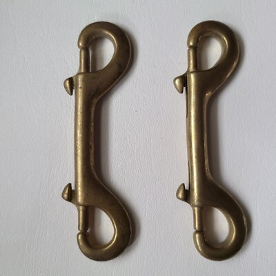 Two (2) Vintage Solid Brass Double Ended Clip Bolt Snaps Snap 4-3/4" | eBay