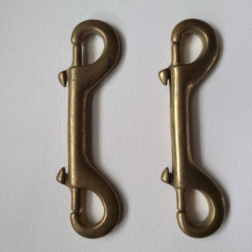 Two (2) Vintage Solid Brass Double Ended Clip Bolt Snaps Snap 4-3/4" | eBay
