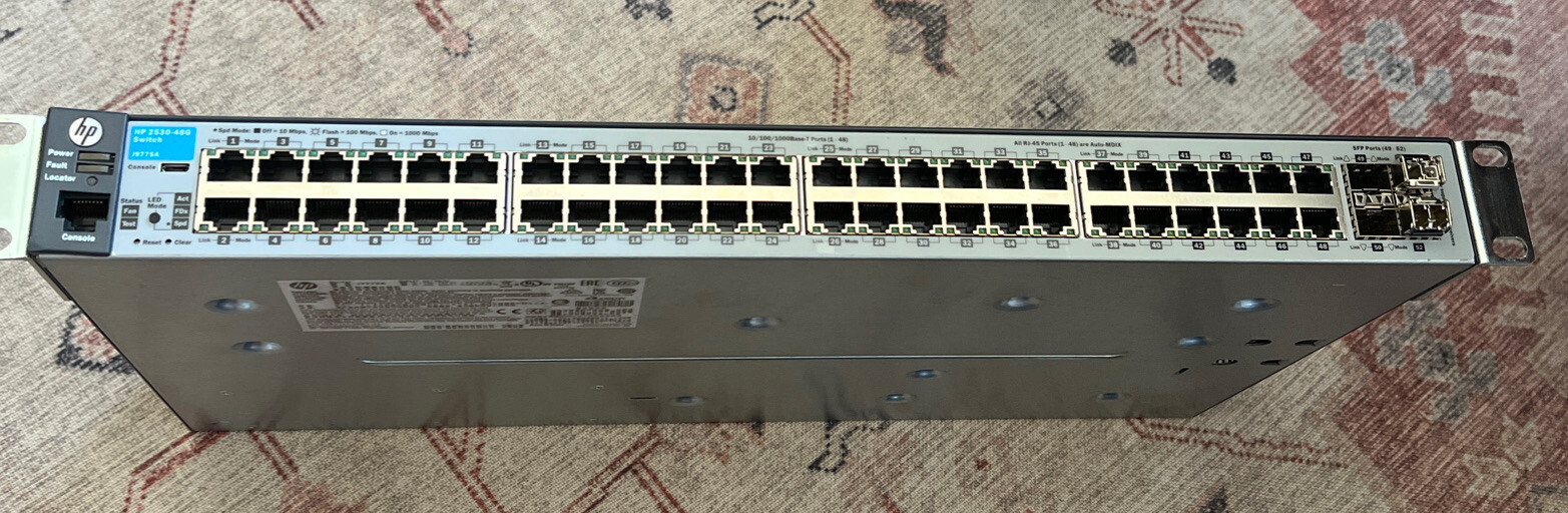 HP ProCurve 2530-48G 48 Port Gigabit Ethernet Network Switch J9775A ...