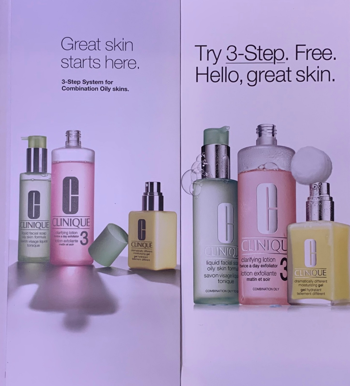 2 pcs Clinique 3-Step Skin Care Packettes For Skin Types 3 & 4 | eBay