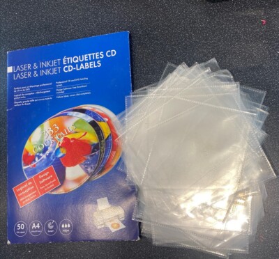 80 X clear plastic cd dvd sleeves Plus Inkjet Cd Labels | eBay UK