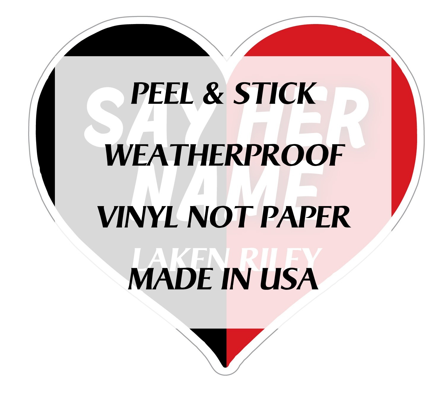 Say Her Name Laken Riley Tribute Heart MTG Sticker Decal | eBay