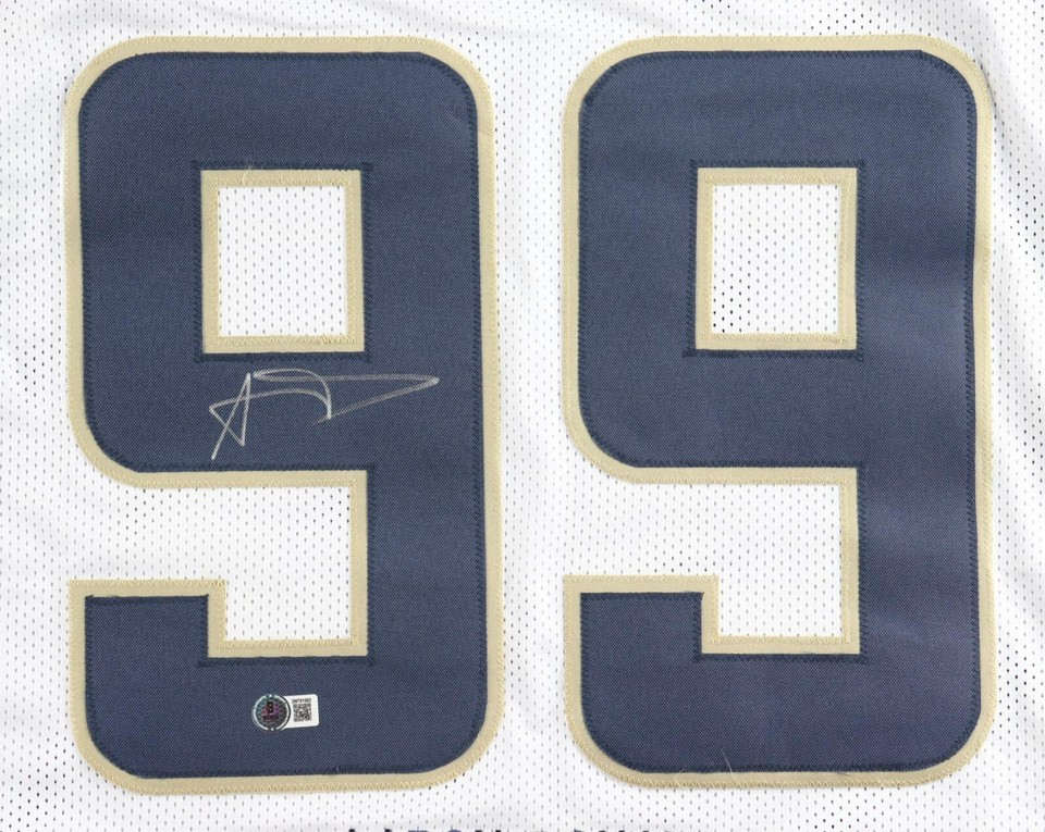 Aaron Donald Signed Los Angeles Rams Career Throwback Stat Jersey ...