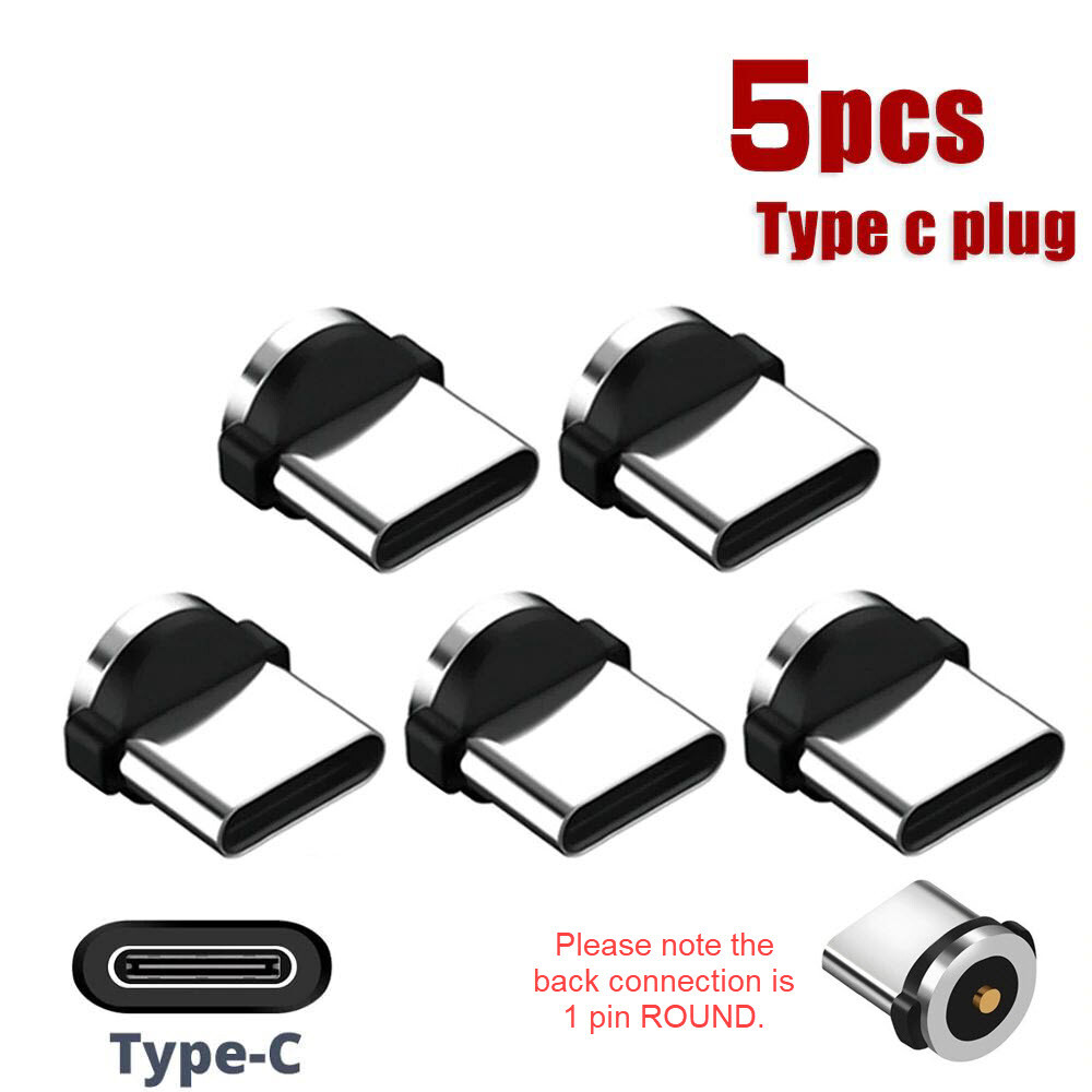 5pcs Mobile Phone Converter 360 Degree Rotation Magnetic Tips Charging ...