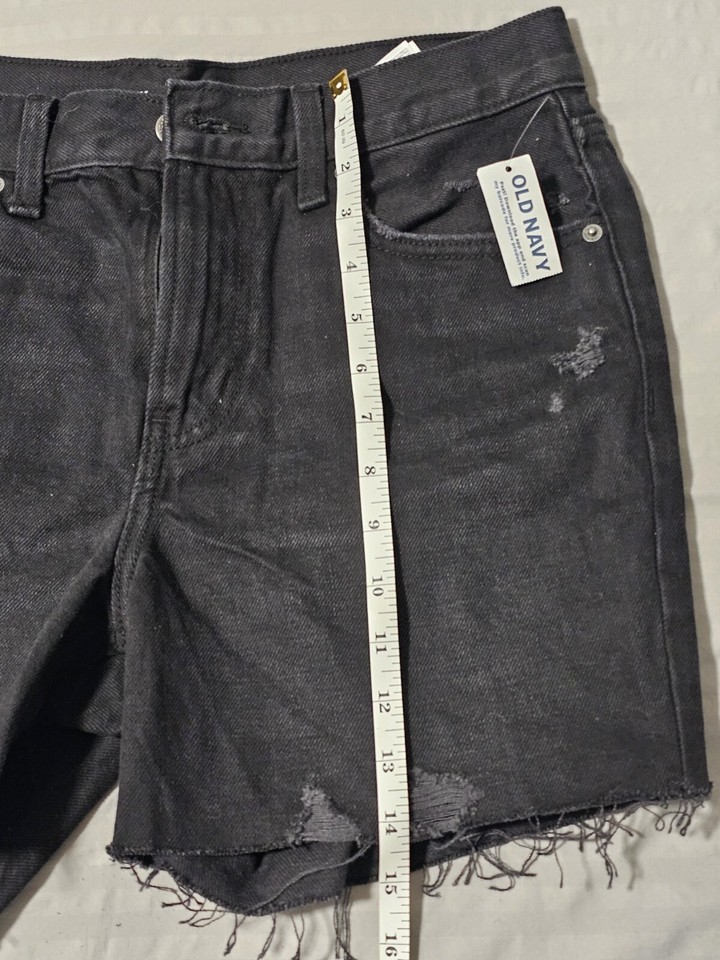 Old Navy Shorts Womens 4 Black Distressed Cutoff Denim Jean | eBay