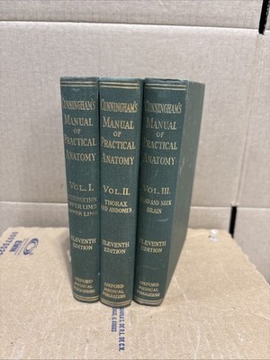 1948 Edition -Cunningham's Manual of Practical Anatomy Vol 1,2, &3 ...