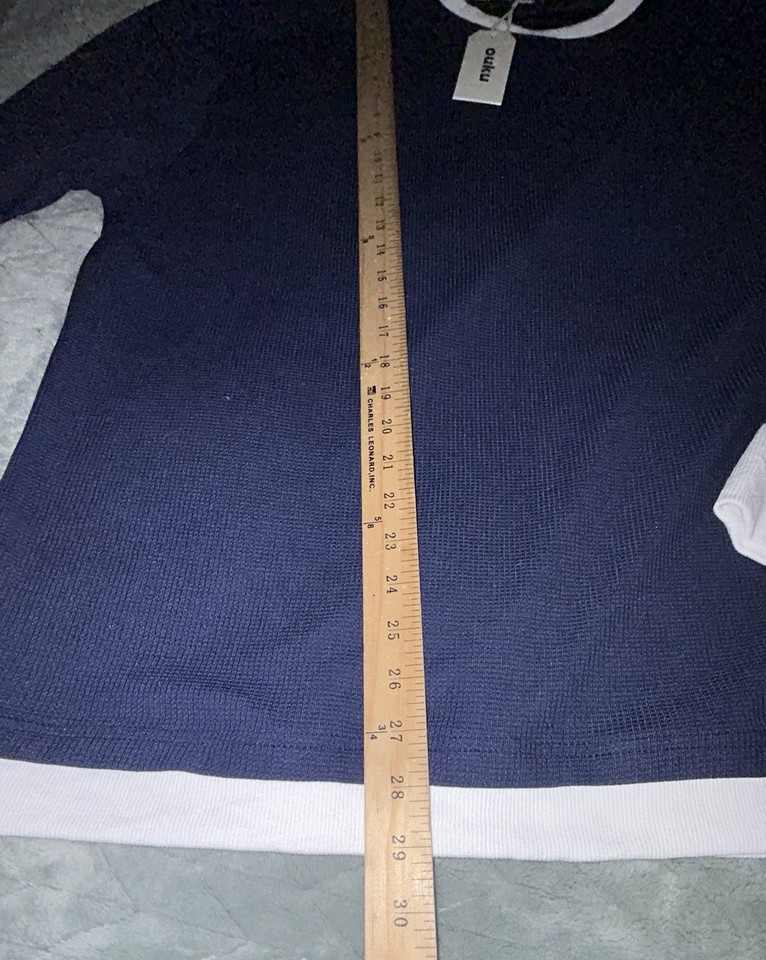 Ouku Waffle Knit Crew Neck Sweater Men’s XL Navy Blue/white | eBay