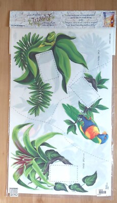 Tatouage Rub Transfer Parrot Bird Jungle Wall Art Decoration Carolyn ...