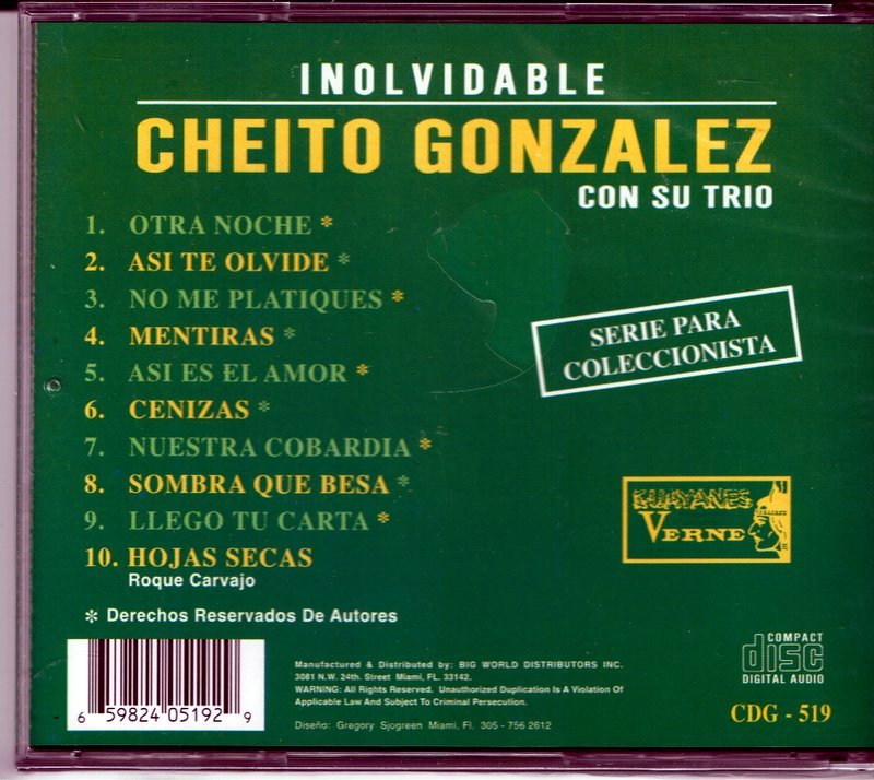 Cheito Gonzalez con Su Trio Inolvidable BRAND NEW SEALED CD | eBay