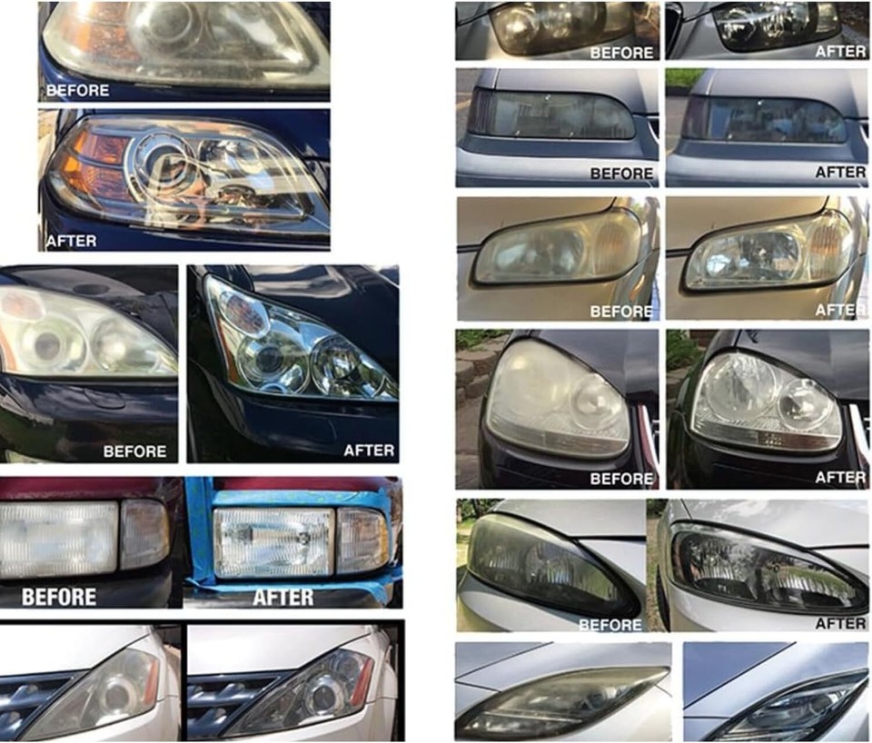 Headlight Restoration Kit Restore Sun Damaged Headlights UV Block Coat ...