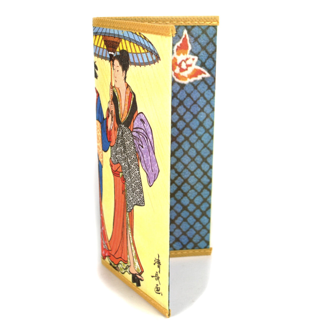 JAPANESE GEISHA WALLET Paper Bi-Fold Checkbook Cover Ukiyo-e Asian ...