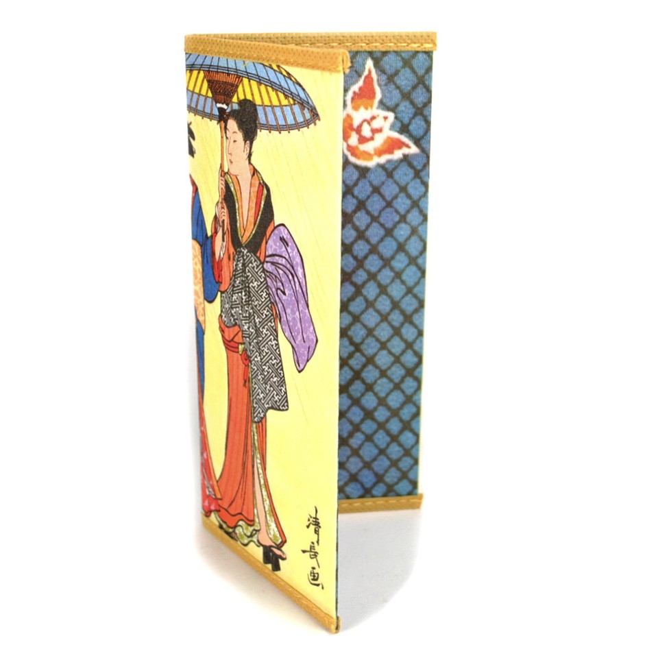 JAPANESE GEISHA WALLET Paper Bi-Fold Checkbook Cover Ukiyo-e Asian ...