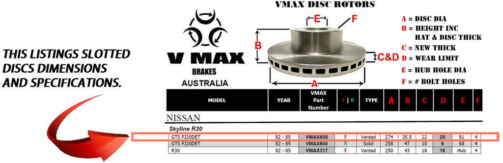 DIMPLED & SLOTTED FRONT Disc Brake Rotors & PADS fits NISSAN Skyline ...