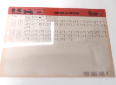 Kawasaki Microfiche 99961-0559 KSF400-A1 (2003) ATV OEM NOS | eBay
