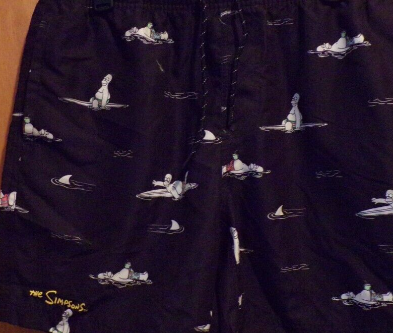 Homer Simpson Surfing~Hot Tub Board Shorts Swim Trunks~Men's Sizes~NEW ...