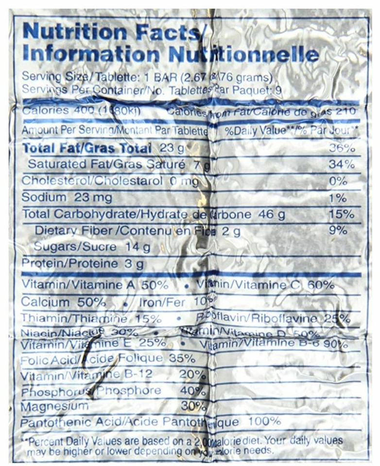 SALE! Mainstay Emergency Food Rations - 3600 Calorie Bars -one pack ...