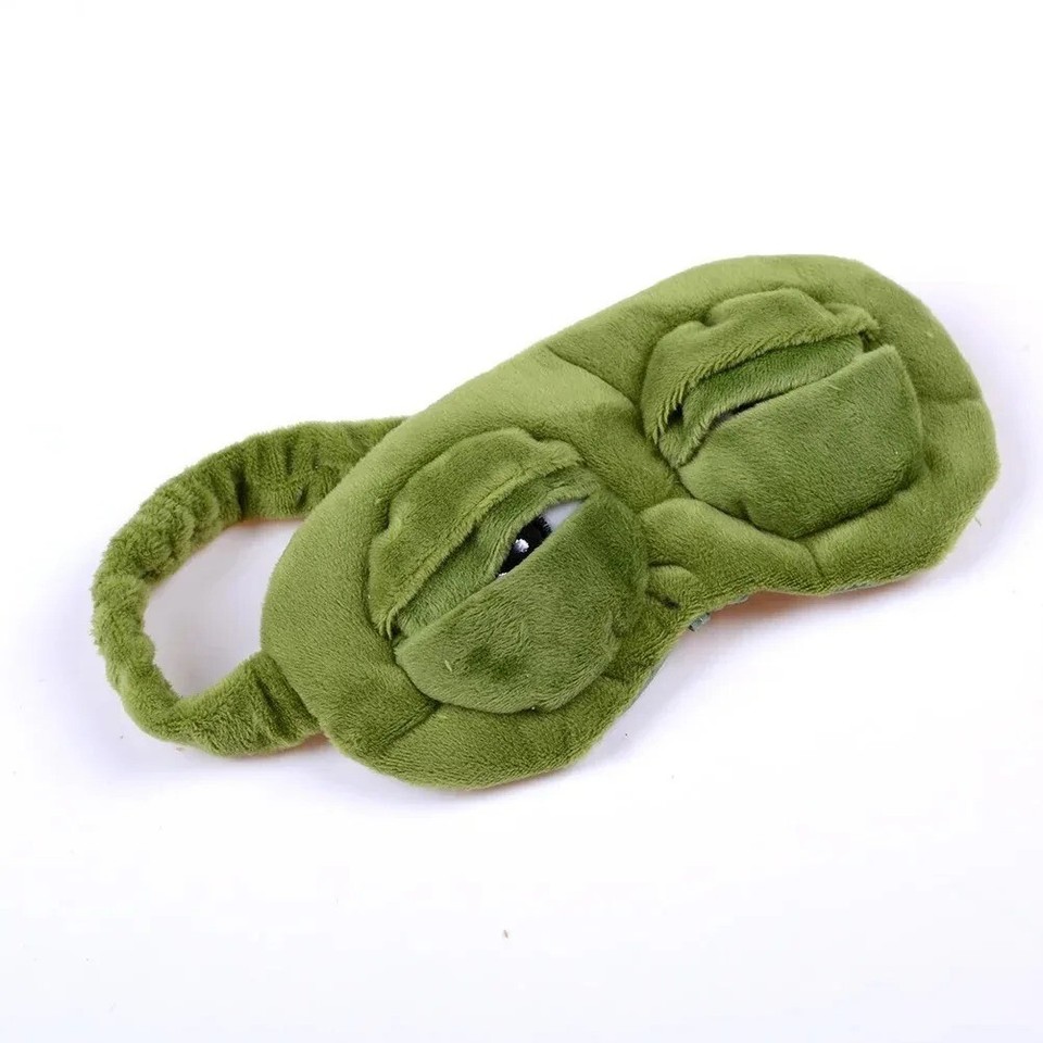3D Sad Frog Eye Mask Sleeping Cover Rest Soft Portable Travel Eyepatch ...