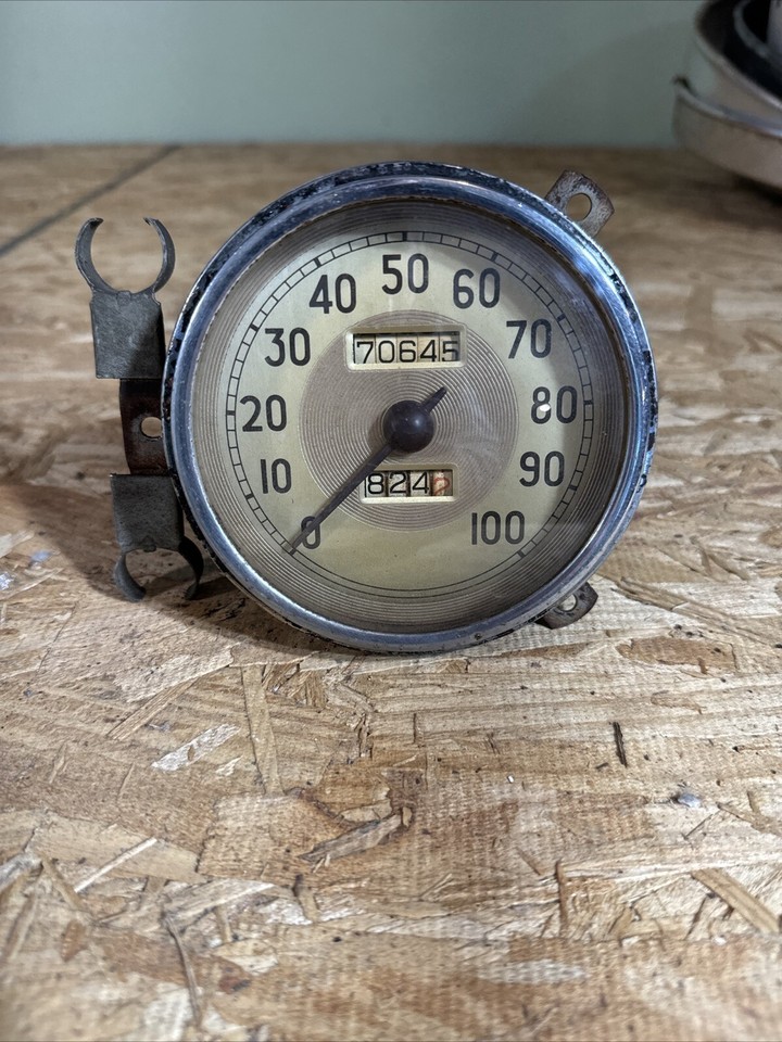 1937 1938 1939 OEM FORD Gauge Set SPEEDOMETER 100 MPH VINTAGE FOMOCO ...