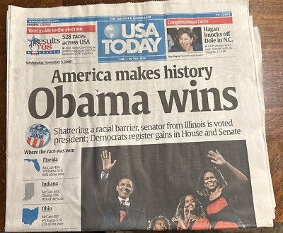 USA Today Newspaper President Barack Obama Election Win from November 5 ...