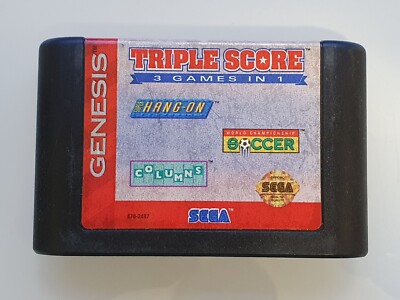 SEGA MEGADRIVE GENESIS TRIPLE SCORE SUPER HANG ON, WORLD CHAMP. SOCCER ...