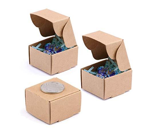 Small Gift Boxes 100 Pack Kraft Gift Boxes Bulk 1.57 — 1.57 — 0.98 Ring ...