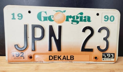 Vintage Georgia 1990 GA Tag Vanity Personalized License Plate JPN 23 | eBay