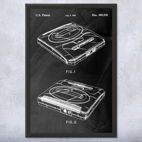 Framed Mega Drive Console Wall Art Print Game Store Art Game Collector ...