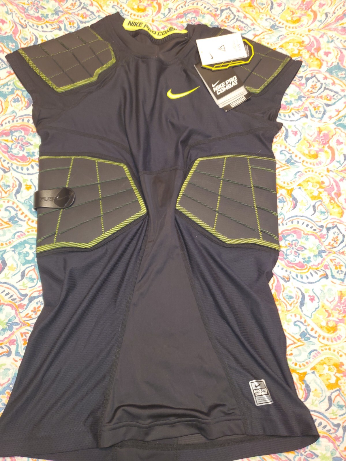 NWT Nike Hyperstrong 3.0 Compression 4-Pad 584396-011 Black/Neon Yellow ...