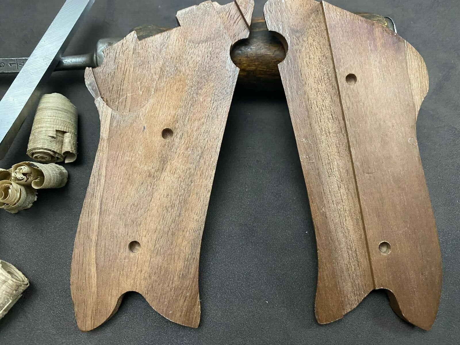 Luger P 08 Turkish Walnut Wood Grips Set Handmade. Checkered | eBay