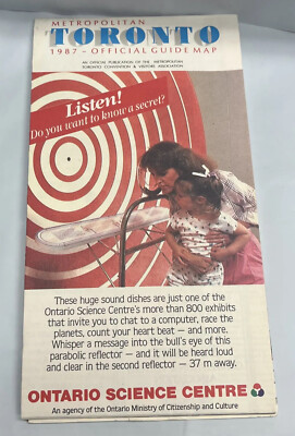 Vintage Metropolitan Toronto Canada Fold out Guide Map 1987 | eBay