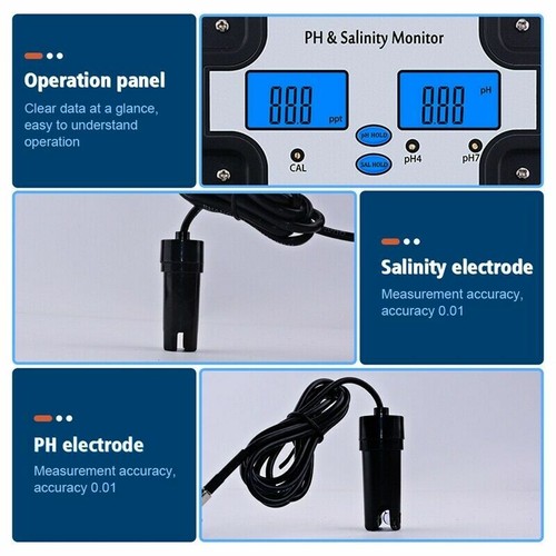 PH/Salinity Meter Water Quality Tester Detector Monitor Swimming Pool ...