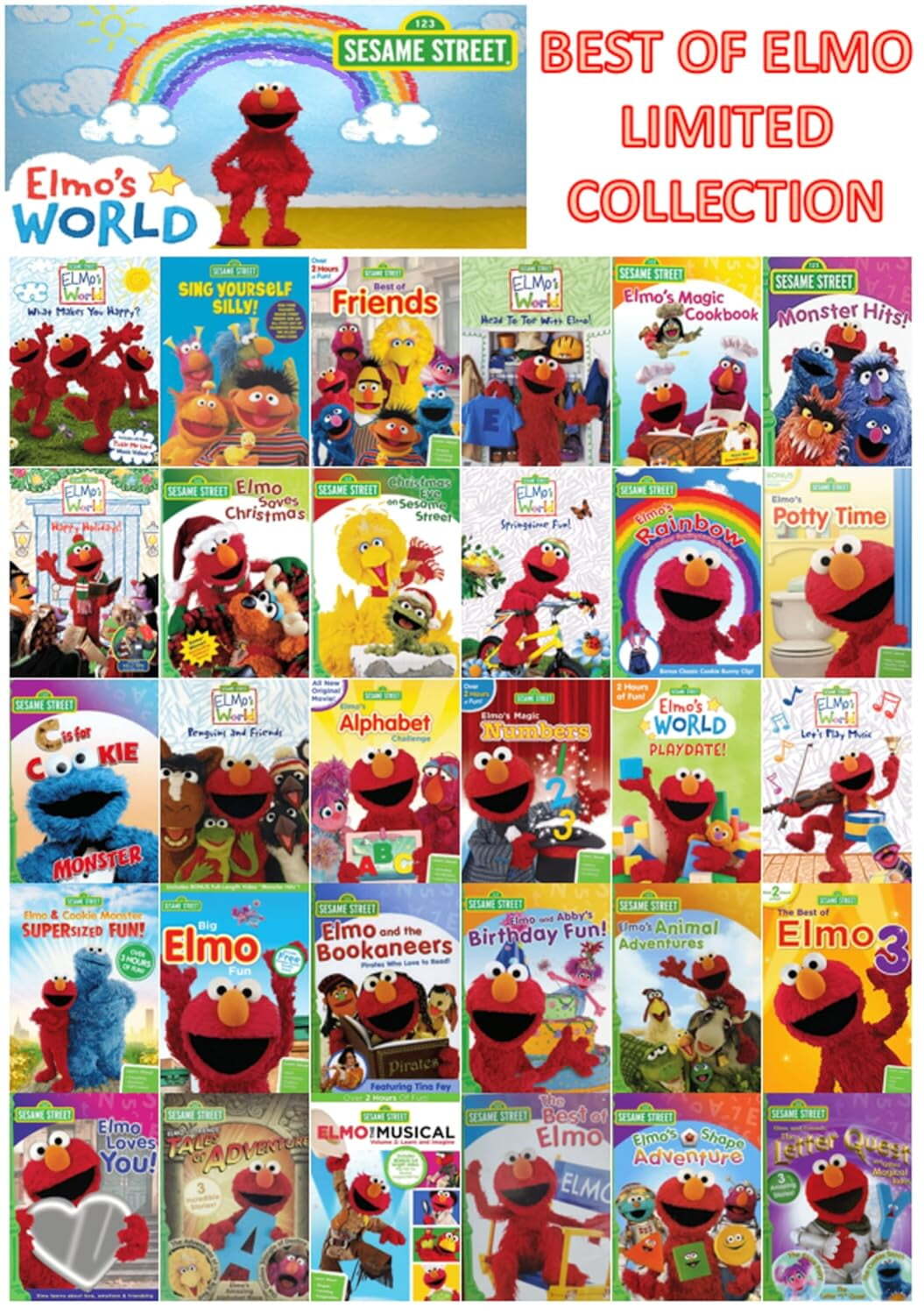 Best of Elmo: Sesame Street 30-DVD | Grelly USA
