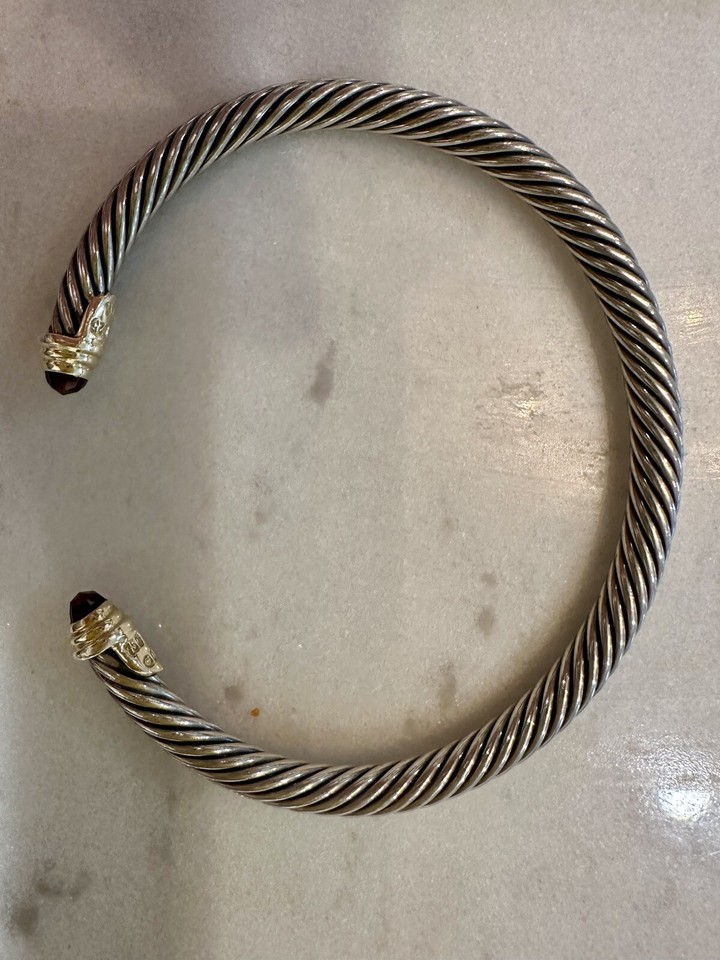 David Yurman Cable Kids Bracelet Sterling Silver And 14k Yellow Gold ...