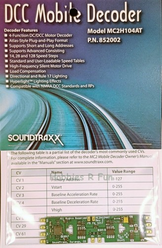 Model trains Soundtraxx MC2H104AT Mobile decoder for HO Locos plug'n ...