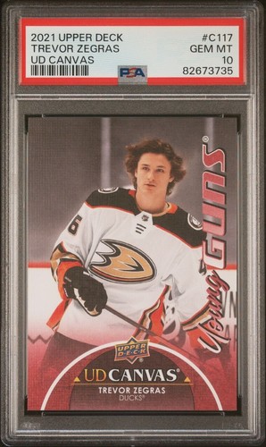 2021-22 Upper Deck Series 1 Trevor Zegras UD Canvas Young Guns RC #C117 ...