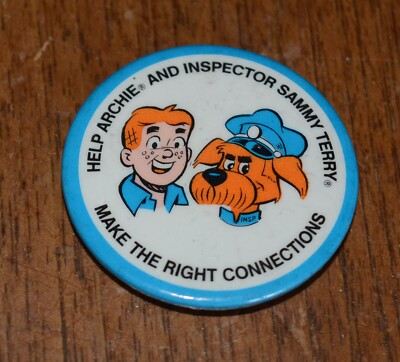 VTG 1988 Help Archie & Inspector Sammy Terry Pinback 1 3/4" Archies | eBay