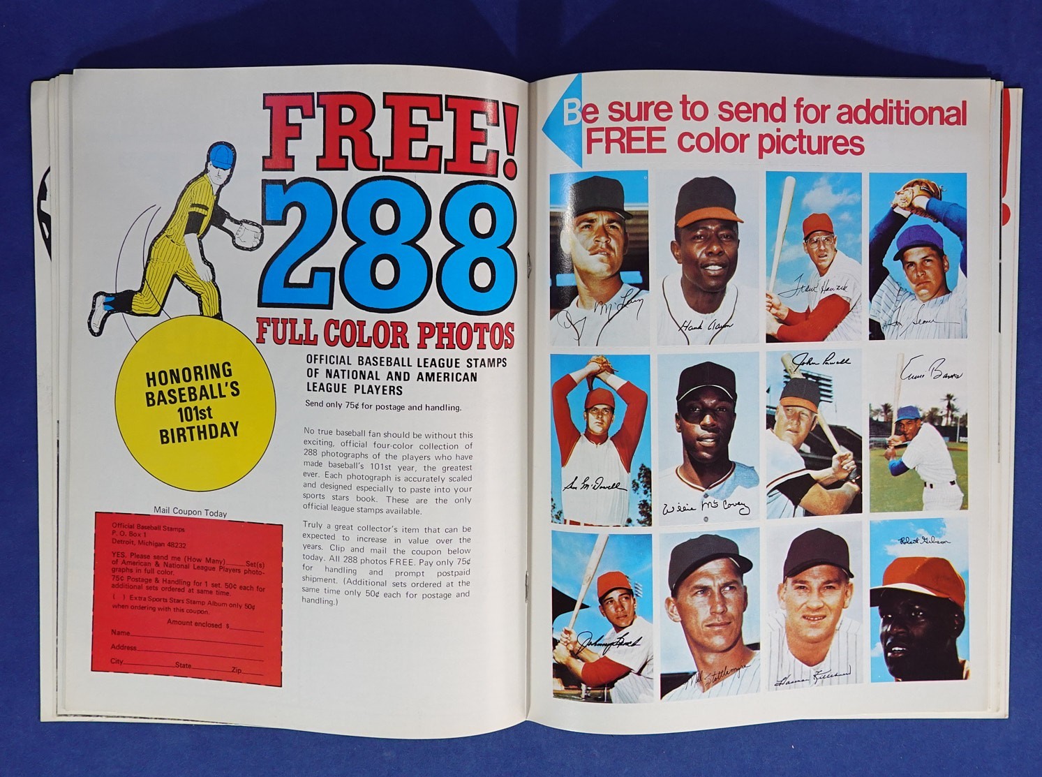 1969 & 1970 MLB/MLBPA BASEBALL STARS PHOTO STAMPS COMPLETE SET W/ALBUM ...