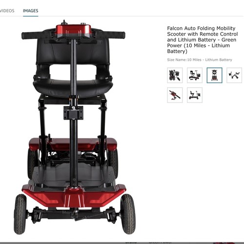 Auto Folding Electric Mobility Scooter Remote Control Removable Lithium ...