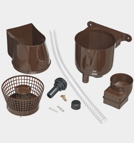 Gutter Mate Rain Diverter & Filter Brown 68 78mm round & 65 75mm square ...