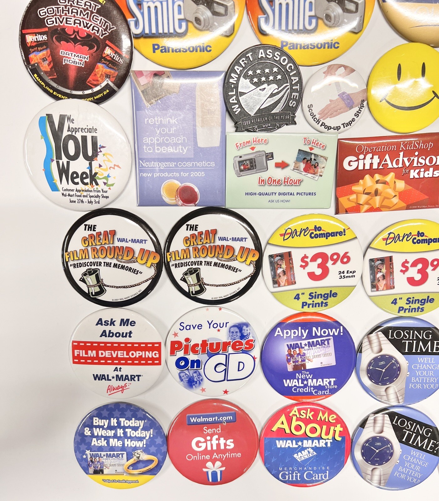 Vtg Lot of 88 Walmart Advertising Employee Pin Back Buttons 80’s 90’s ...