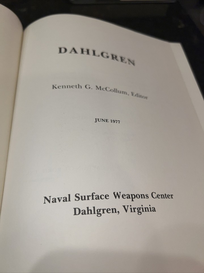 1977 Kenneth McCollum DAHLGREN Miiltary Laboratory Navy Virginia signed ...