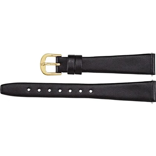 Ladies 12 mm Long Black Leather Flat Calf Watch Band | eBay