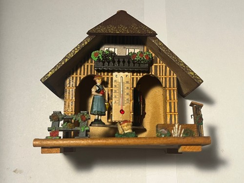 Vintage Toggili German Wood Weather House Station Chalet Thermometer ...