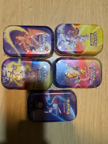 New sealed 2019 Pokémon Kanto Power Mini Tin Complete Set of 5 Sun ...