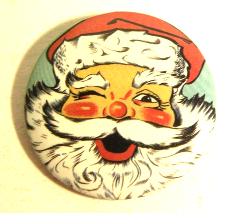 Santa Claus Face Button Pin Christmas Holiday St Nick | eBay