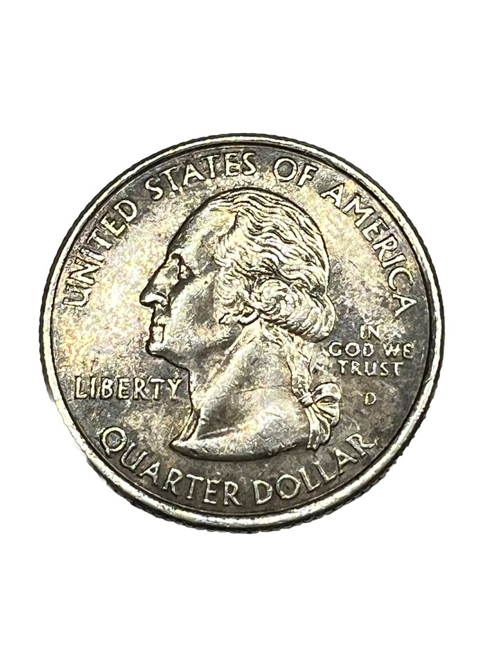 IOWA 2004 D QUARTER RARE COLOR ERROR CLAD LAYER MISS DARK OBSERVED ...