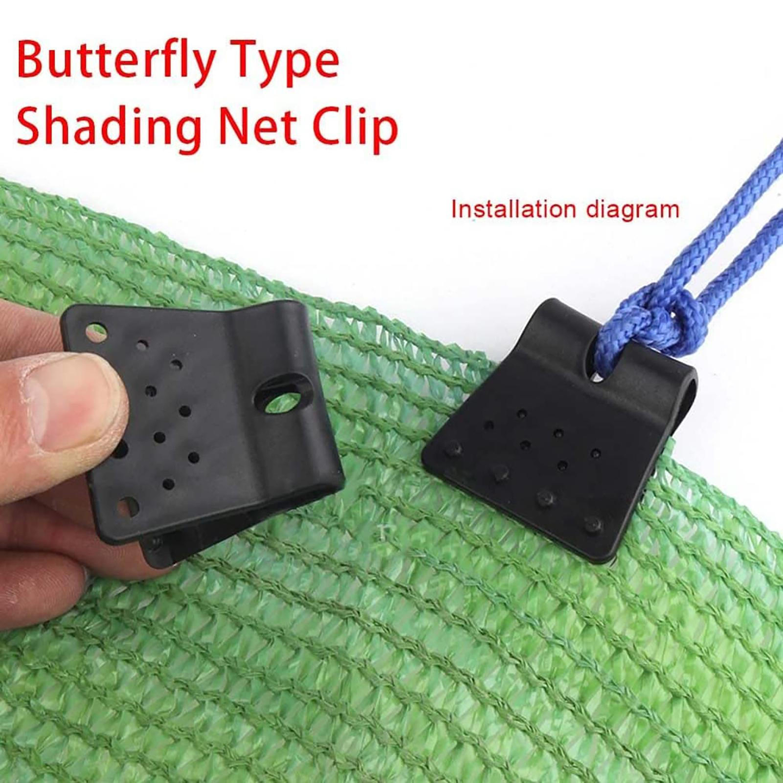 100Pcs Shade Cloth Plastic Clip Netting Black Clip For Greenhouse ...