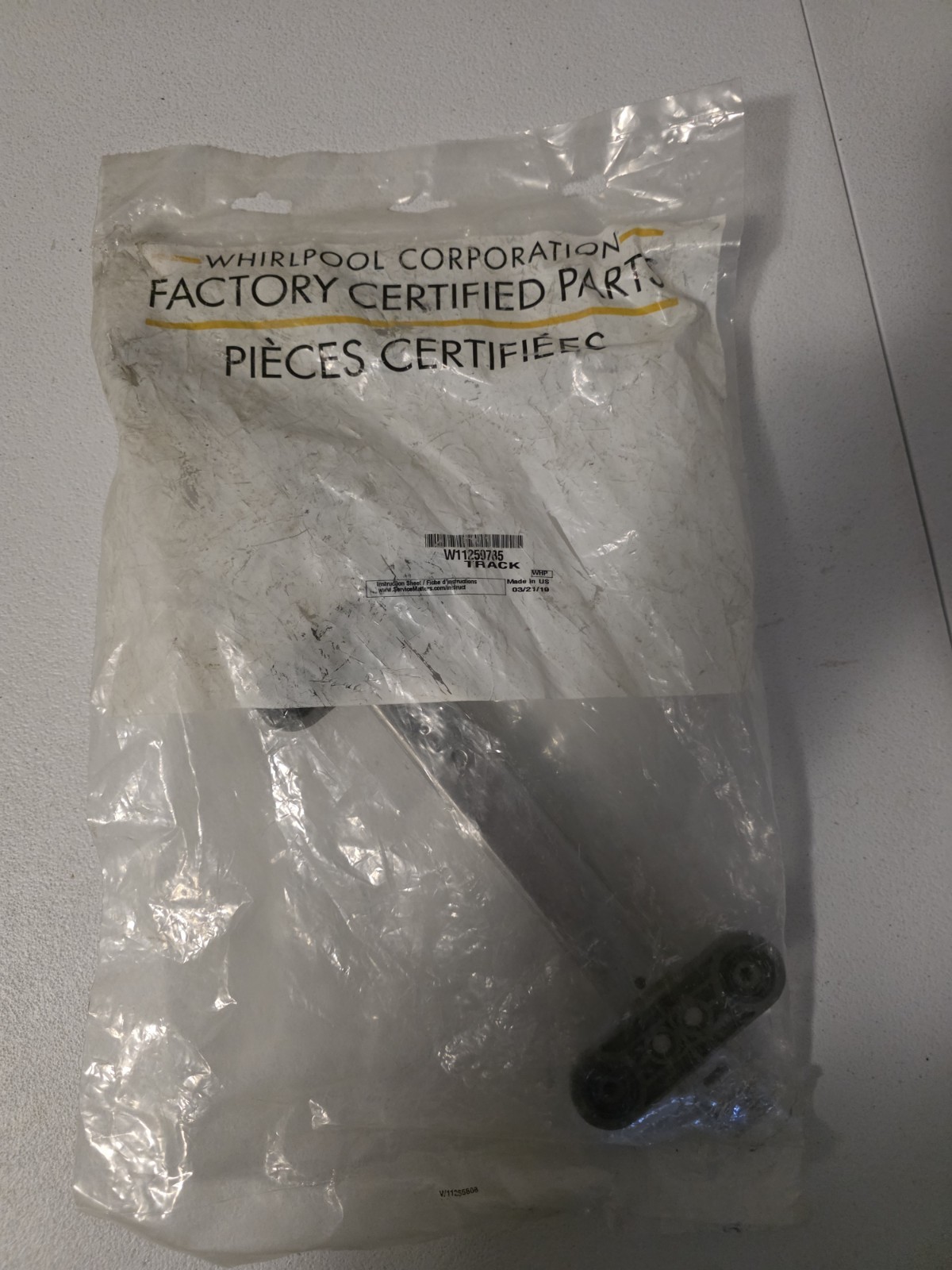 Genuine OEM Whirlpool Upper Dishrack Right Track & Mount Assembly ...