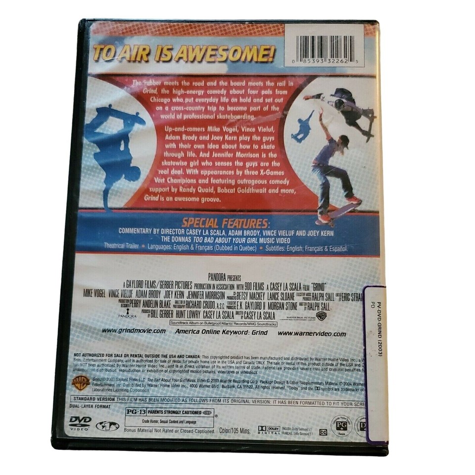 Grind (DVD 2003) Mike Vogel Vince Vieluf Adam Brody Skateboarding | eBay