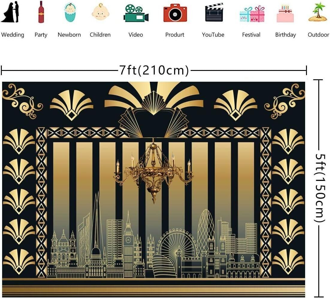Roaring 20s Themed Backdrop Art Decor 1920s The Great Gatsby Themed ...